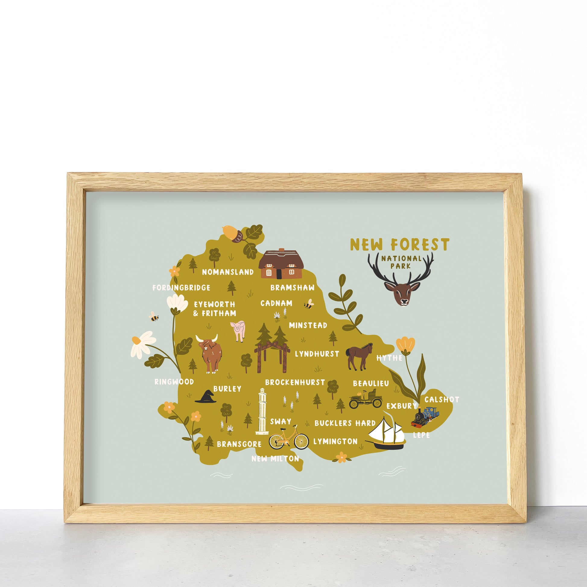 New Forest Illustrated Map Print | Abbie Imagine | Cornwall, UK – Abbie ...